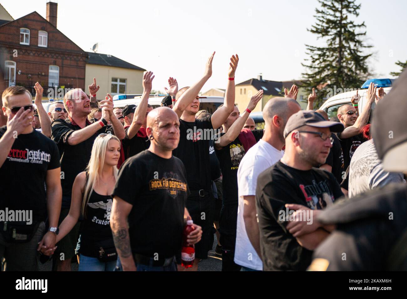 More than 1200 Neonazis attended at the "Schild und Schwert" (Shield ...