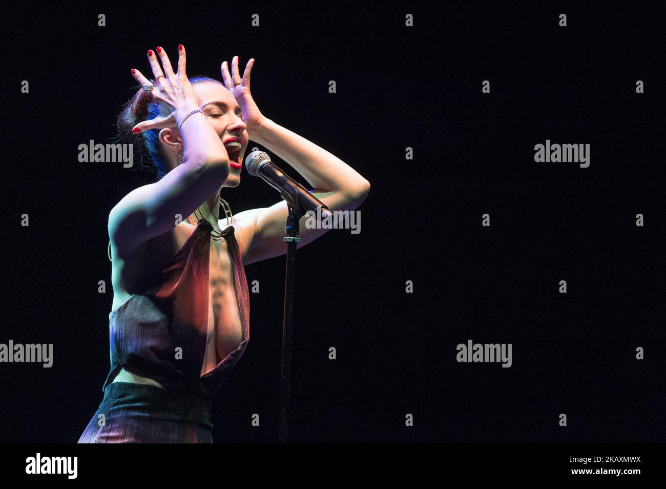American singer, songwriter, model and actress Chrysta Bell performing ...