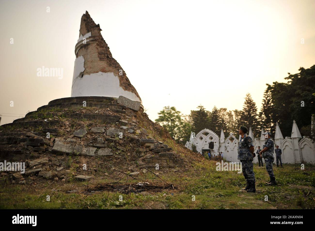 A reminisce part of historic tower Dharahara knocked down on April 25 ...