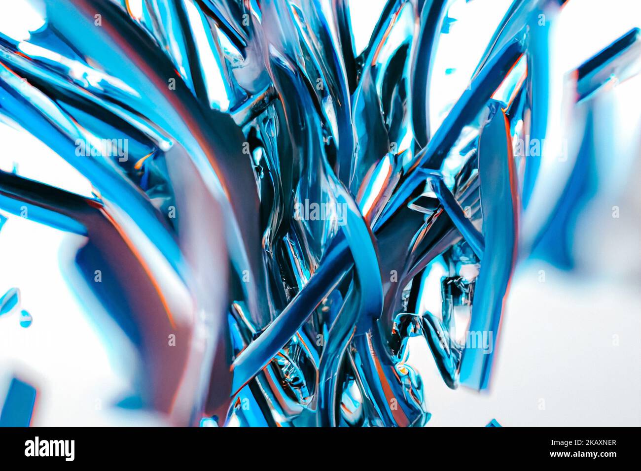 An abstract illustration of messy blue strings for a background or ...