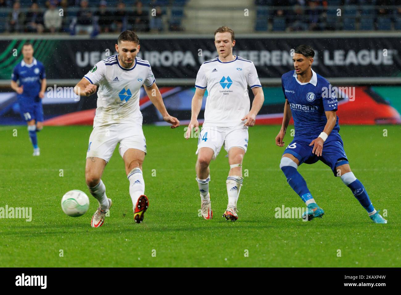 Gent, Belgium, 03/11/2022, Molde's Benjamin Hansen, Molde's Erling ...
