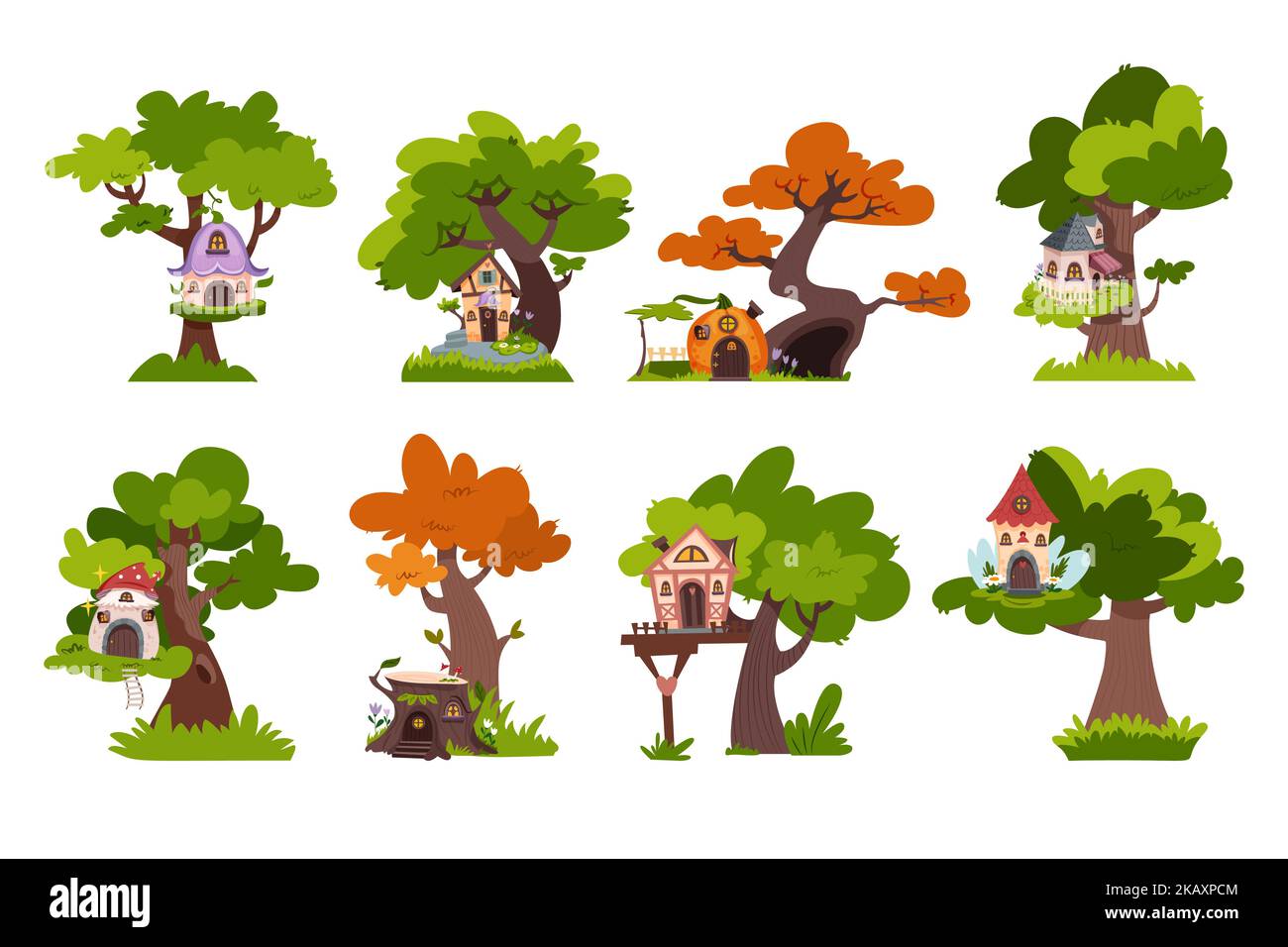 Cartoon fantasy tree houses for children fun games and activities ...