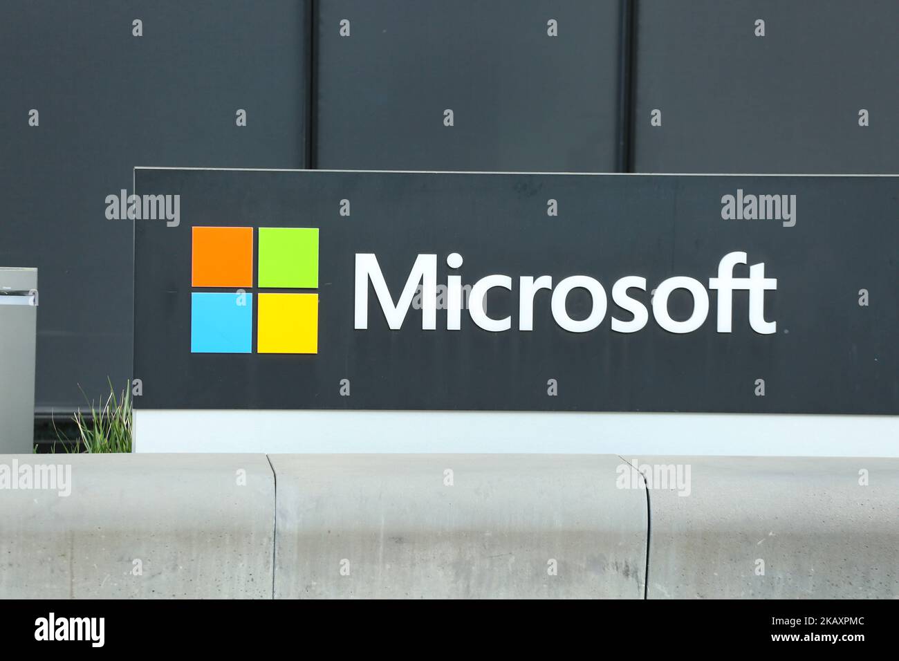 The logo of Microsoft is seen in Munich, Germany on April 30, 2018 ...