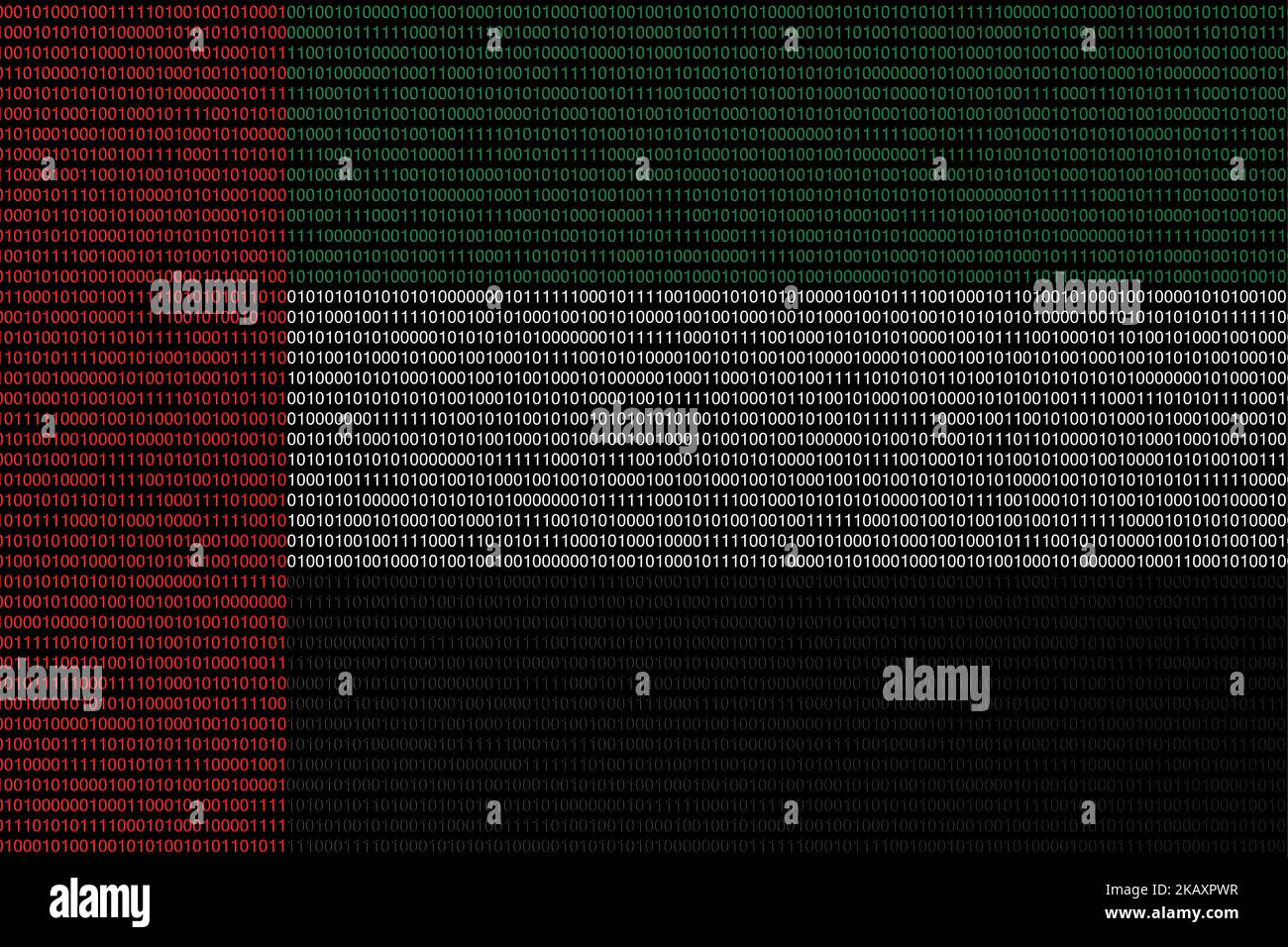 matrix binary code of zeros and ones in United Arab Emirates flag ...