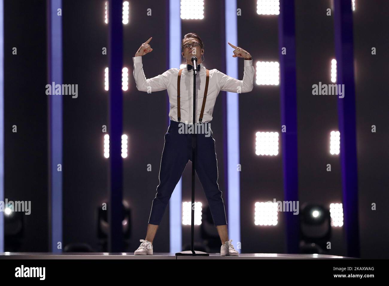 Singer Mikolas Josef of Czech Republic performs during the first semi ...