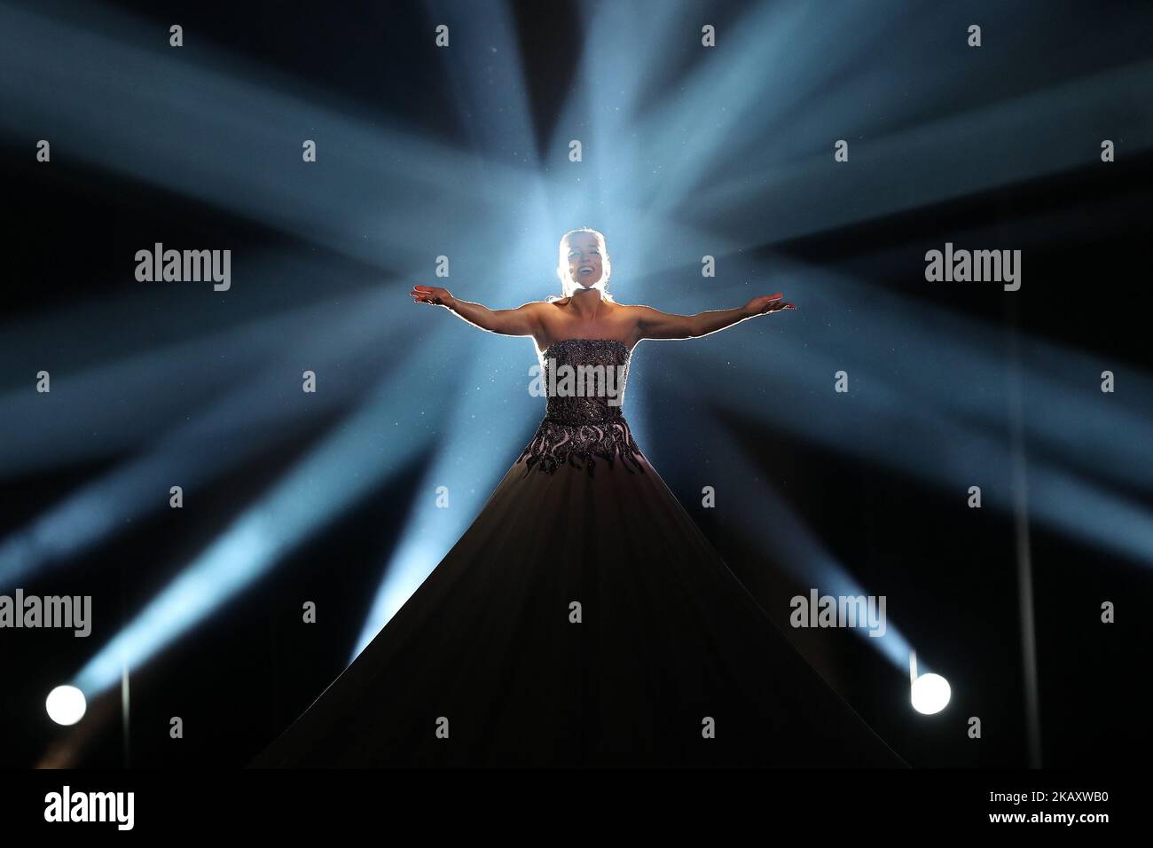 Singer Elina Nechayeva of Estonia performs during the first semi-final ...
