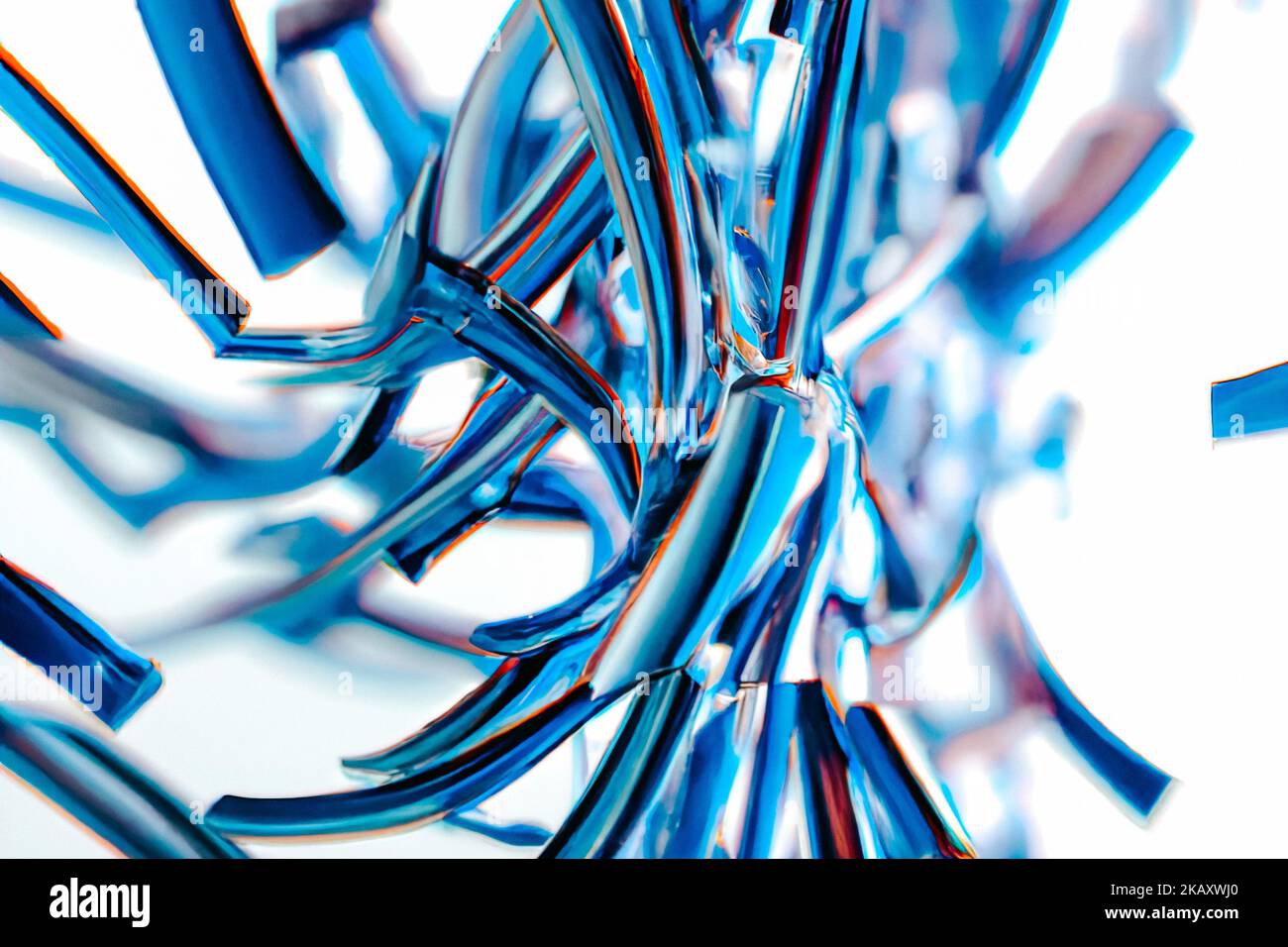 An abstract illustration of messy blue strings for a background or ...