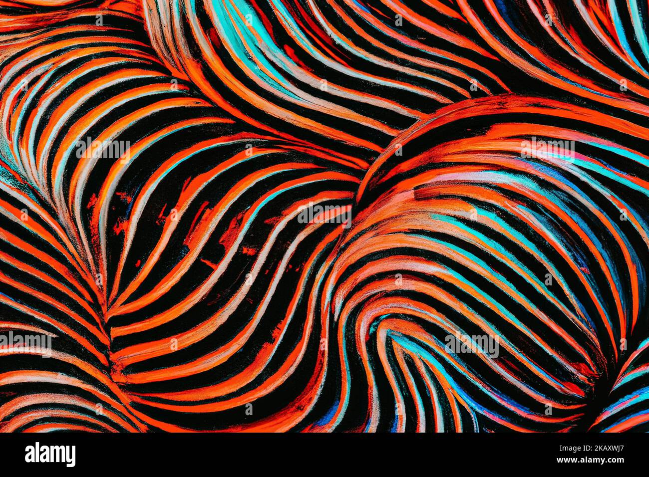 An abstract background with orange and blue lines and waves Stock Photo ...