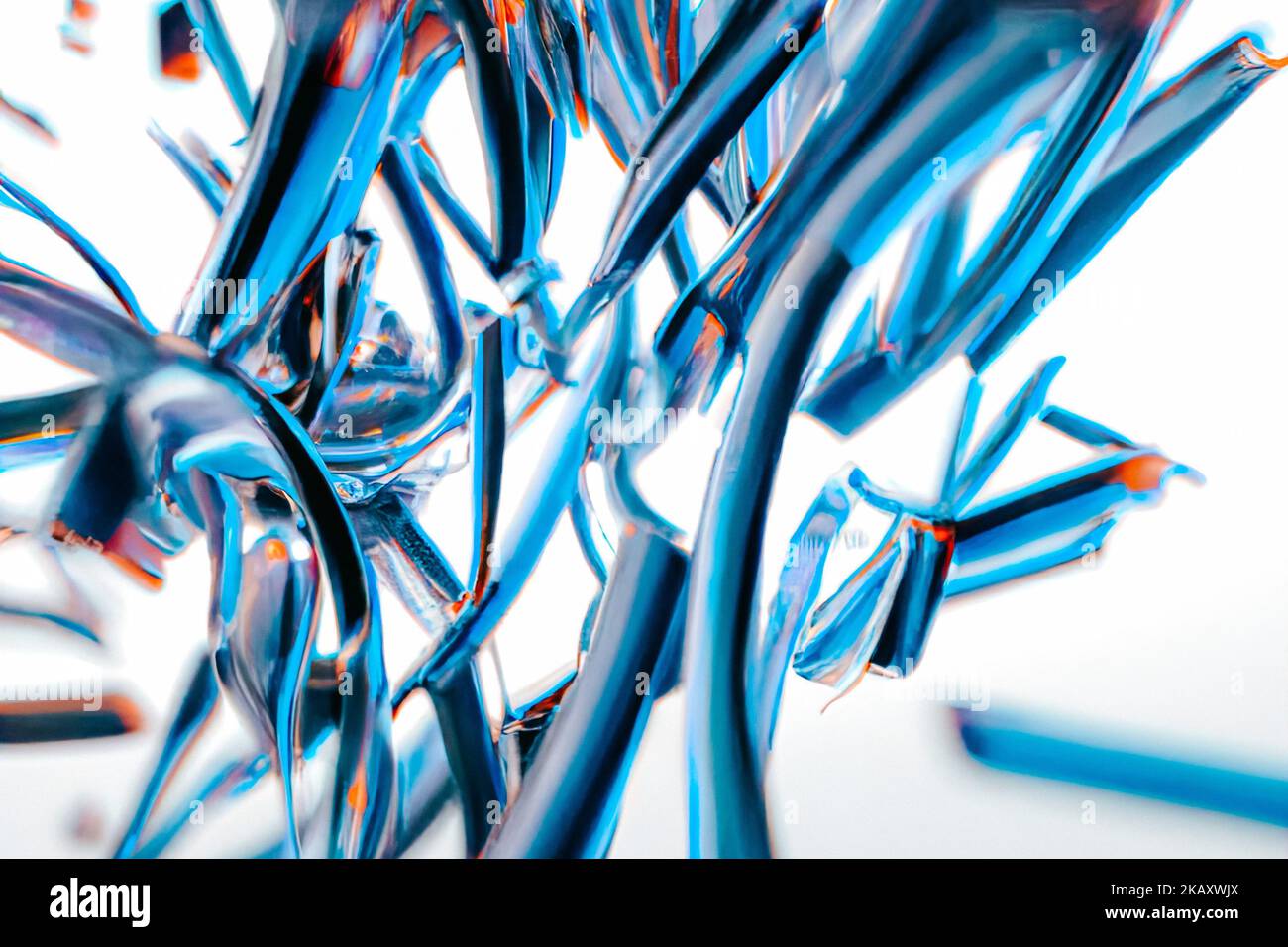 An abstract illustration of messy blue strings for a background or ...