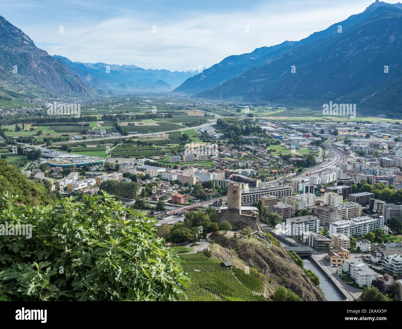 Switzerland view rhone valley hi-res stock photography and images - Alamy