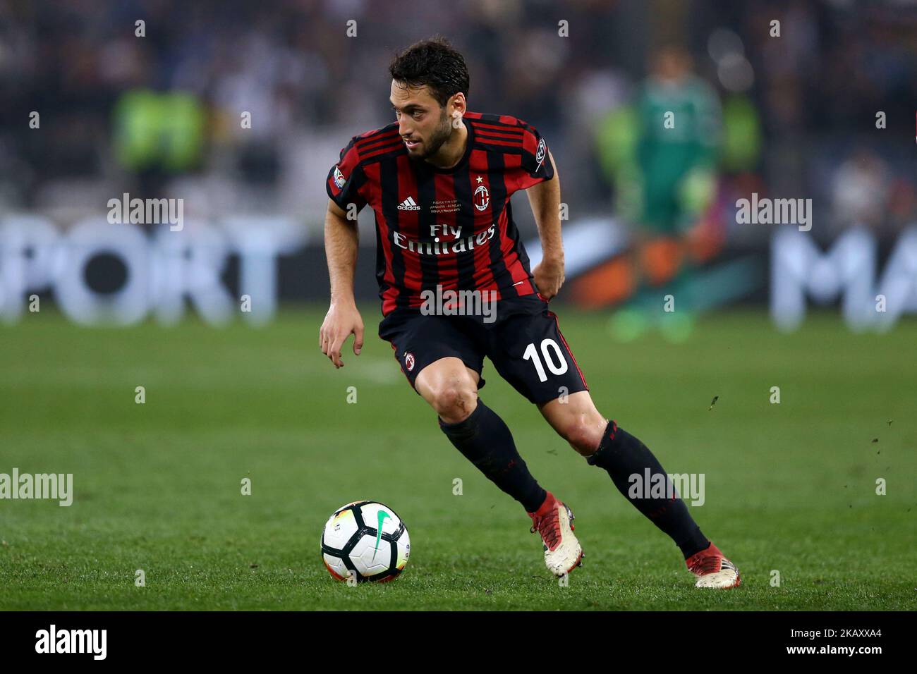 Hakan Calhanoglu of Milan at Olimpico Stadium in Rome, Italy on May 9 ...