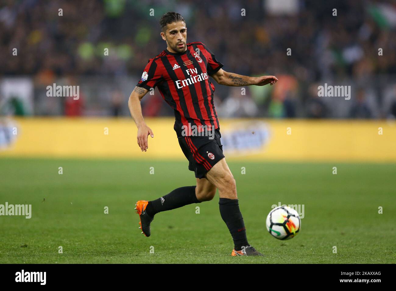 Ricardo Rodriguez of Milan at Olimpico Stadium in Rome, Italy on May 9 ...