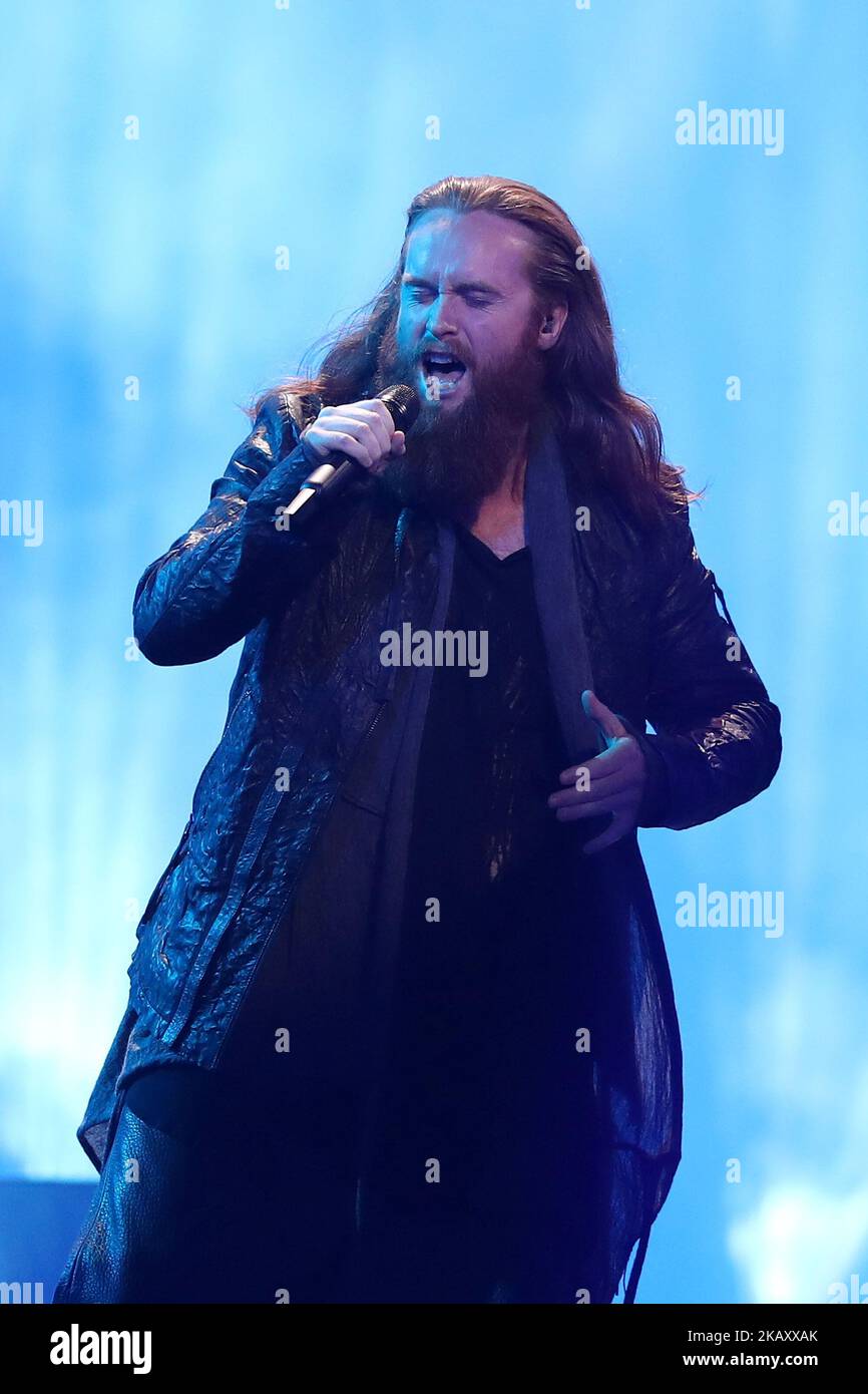 Singer Rasmussen of Denmark performs during the second semi-final of ...