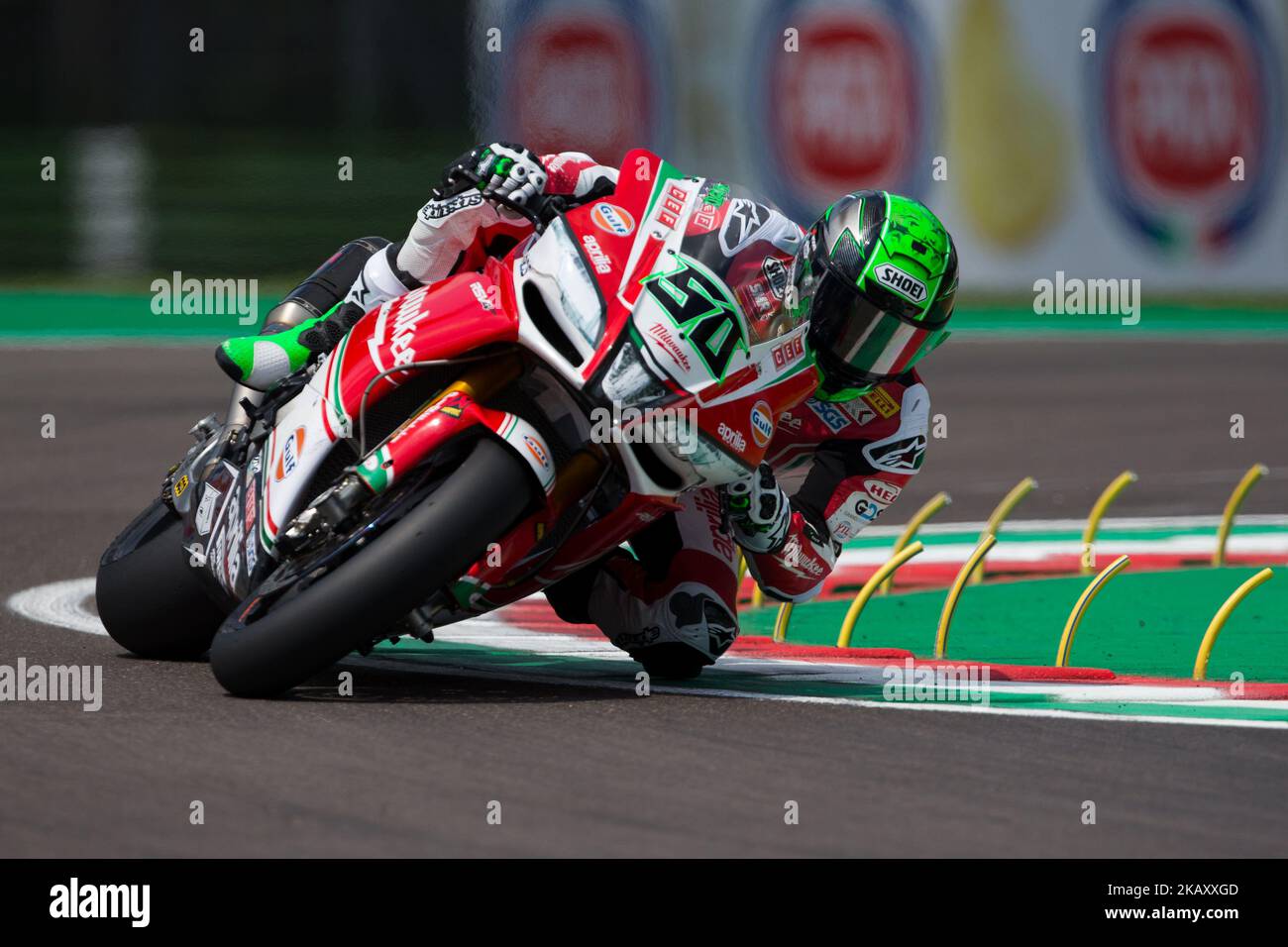 Eugene Laverty of Milwaukee Aprilia during the free practice of the ...