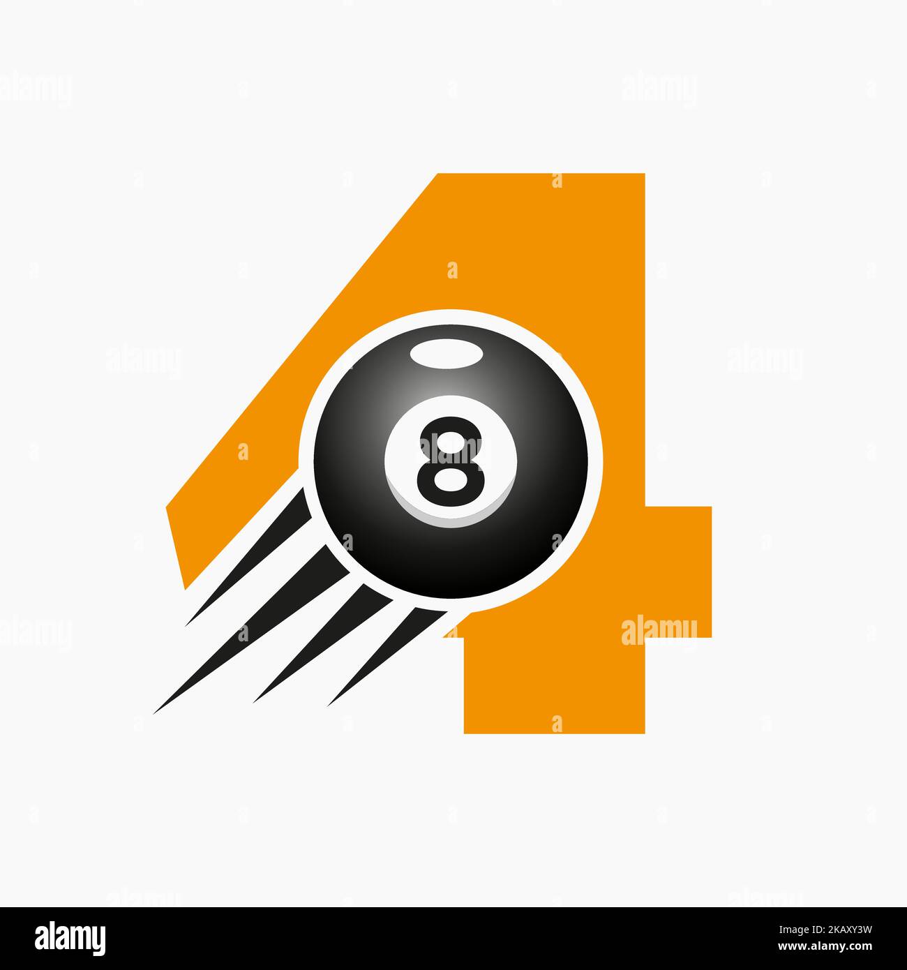 Letter 4 Billiards or Pool Logo Design For Billiard Room or 8 Ball Pool ...