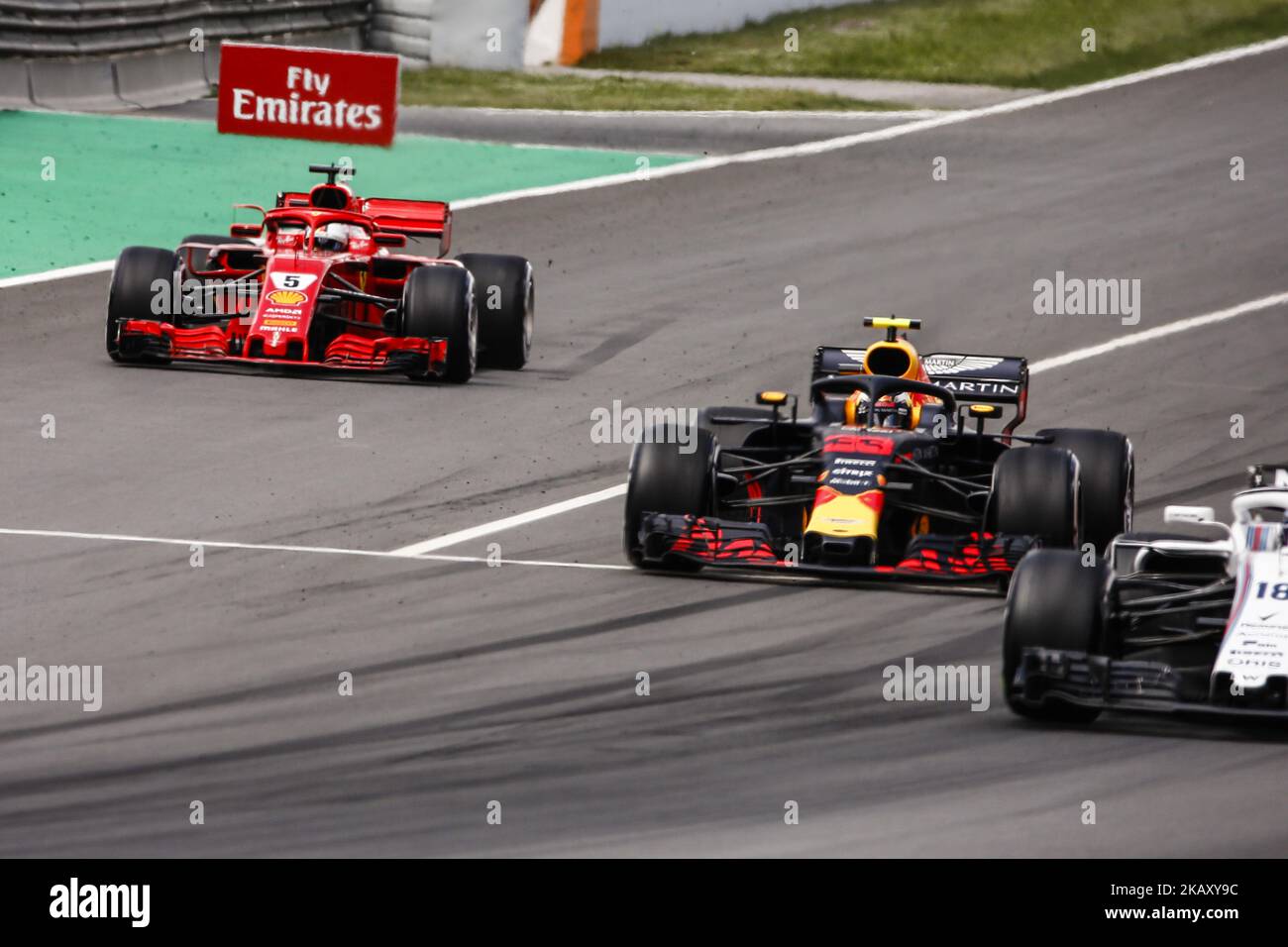 05 Sebastian Vettel from Germany with Scuderia Ferrari SF71H trying to ...