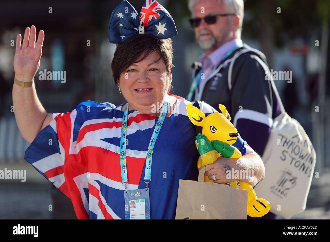 Fans arrive for the 2018 Eurovision Song Contest Grand Final, at the ...