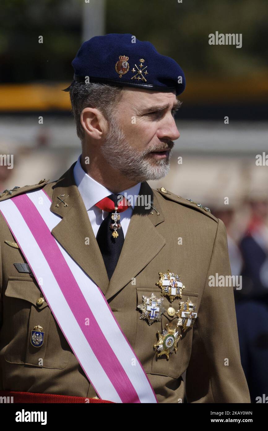 Spanish royals attend the new royal guards flag ceremony hi-res stock ...