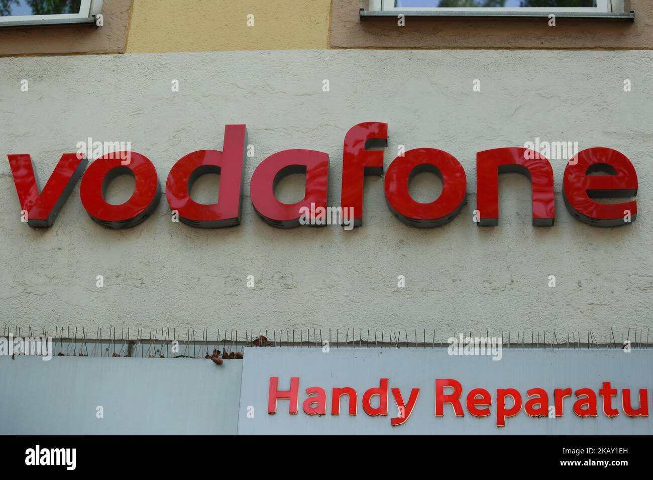 The logo of the a British multinational telecommunications conglomerate ...