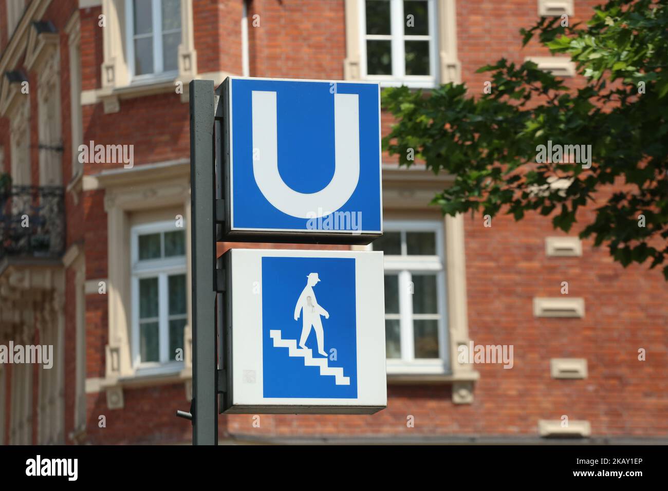 The logo of the Munich subway (Ubahn) is seen in Munich. (Photo by ...