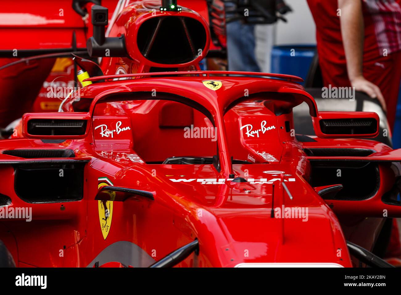 Scuderia Ferrari SF71H mirror into the halo during the Monaco Formula ...