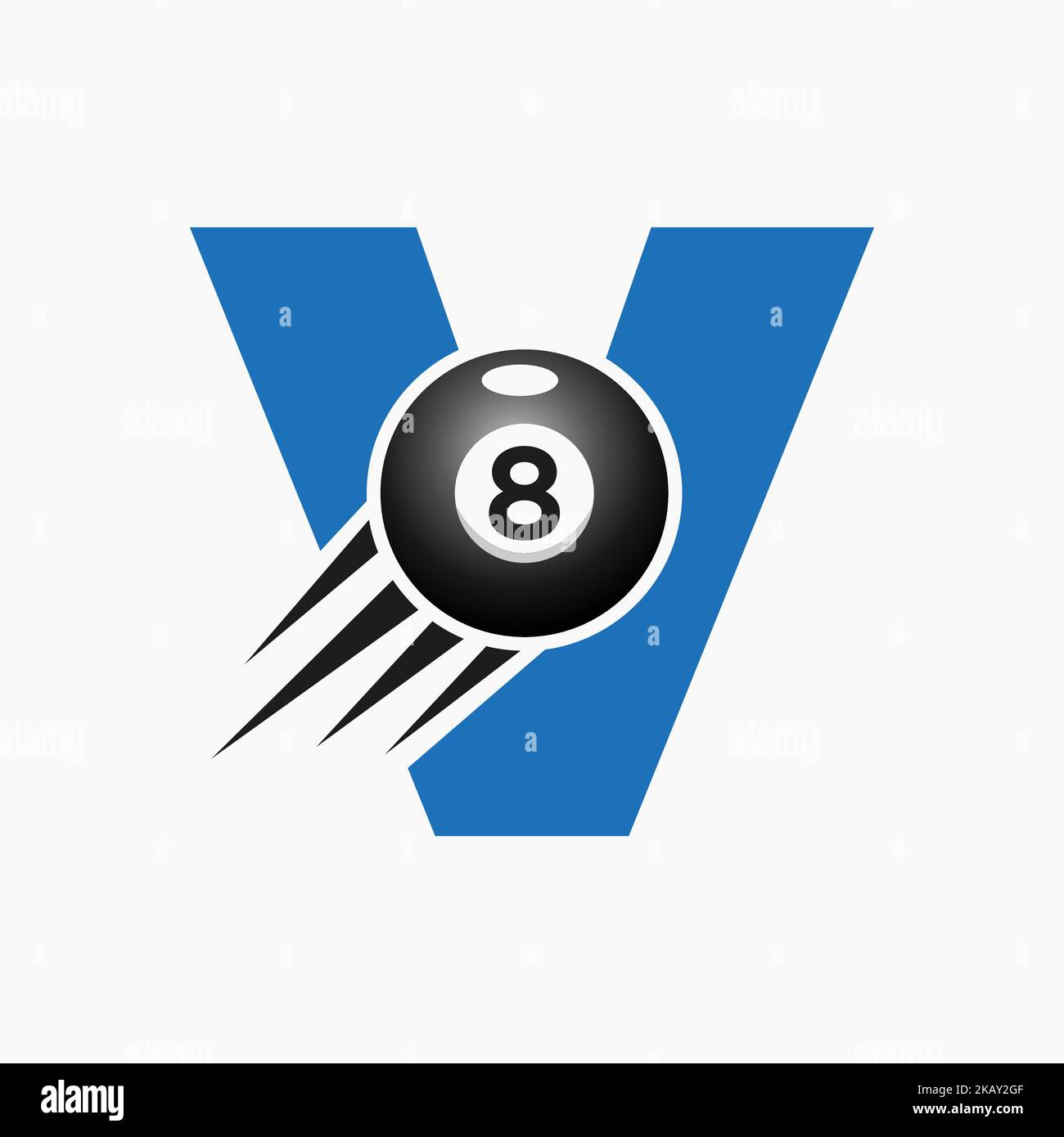 Letter V Billiards or Pool Logo Design For Billiard Room or 8 Ball Pool ...