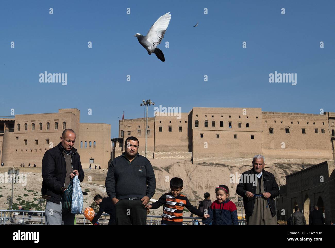In front of the citadel in Arbil, Iraq in the Kurdish autonomous region ...