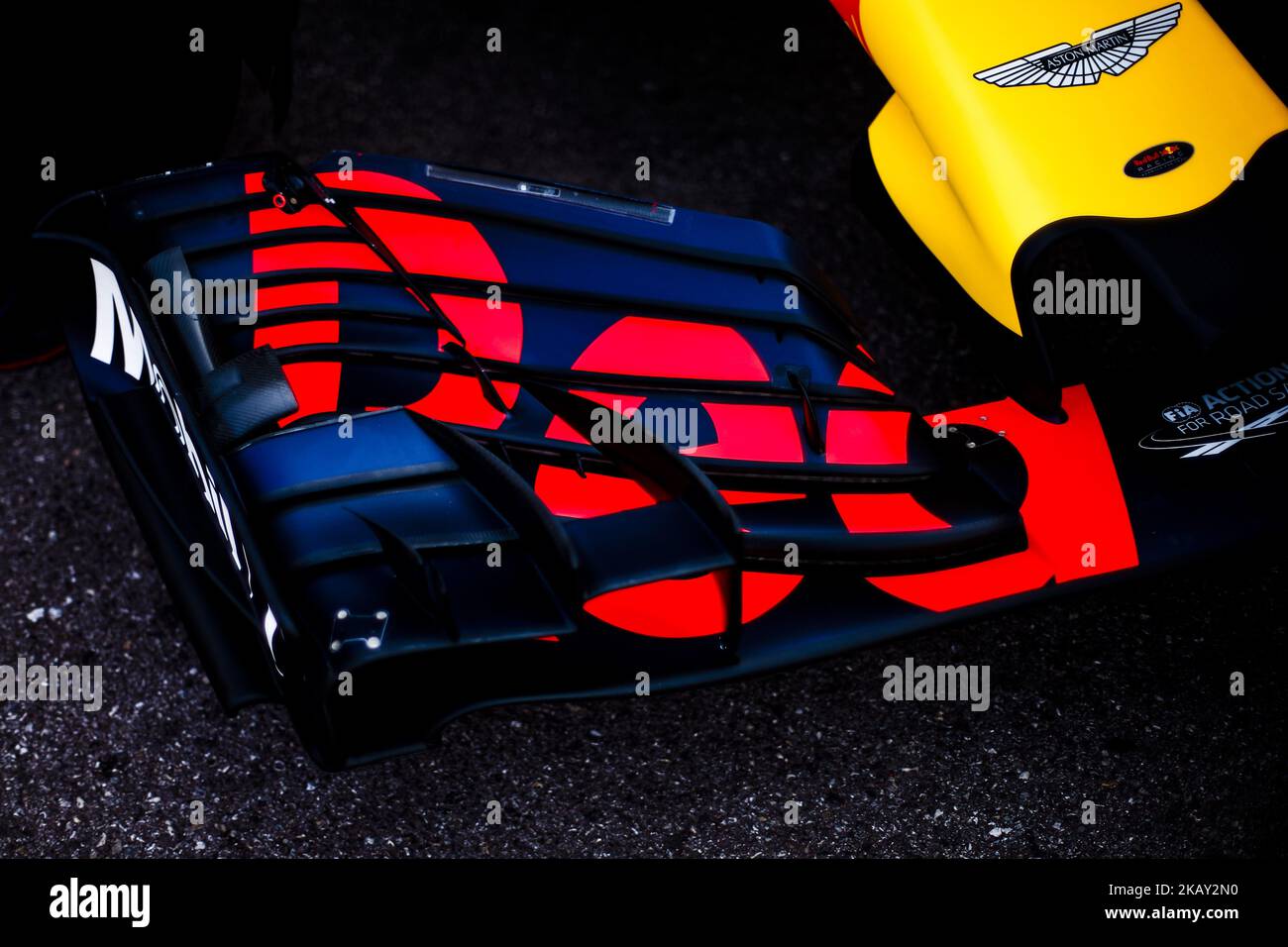 Aerodynamic detail of front wing of Aston Martin Red Bull Tag Heuer ...