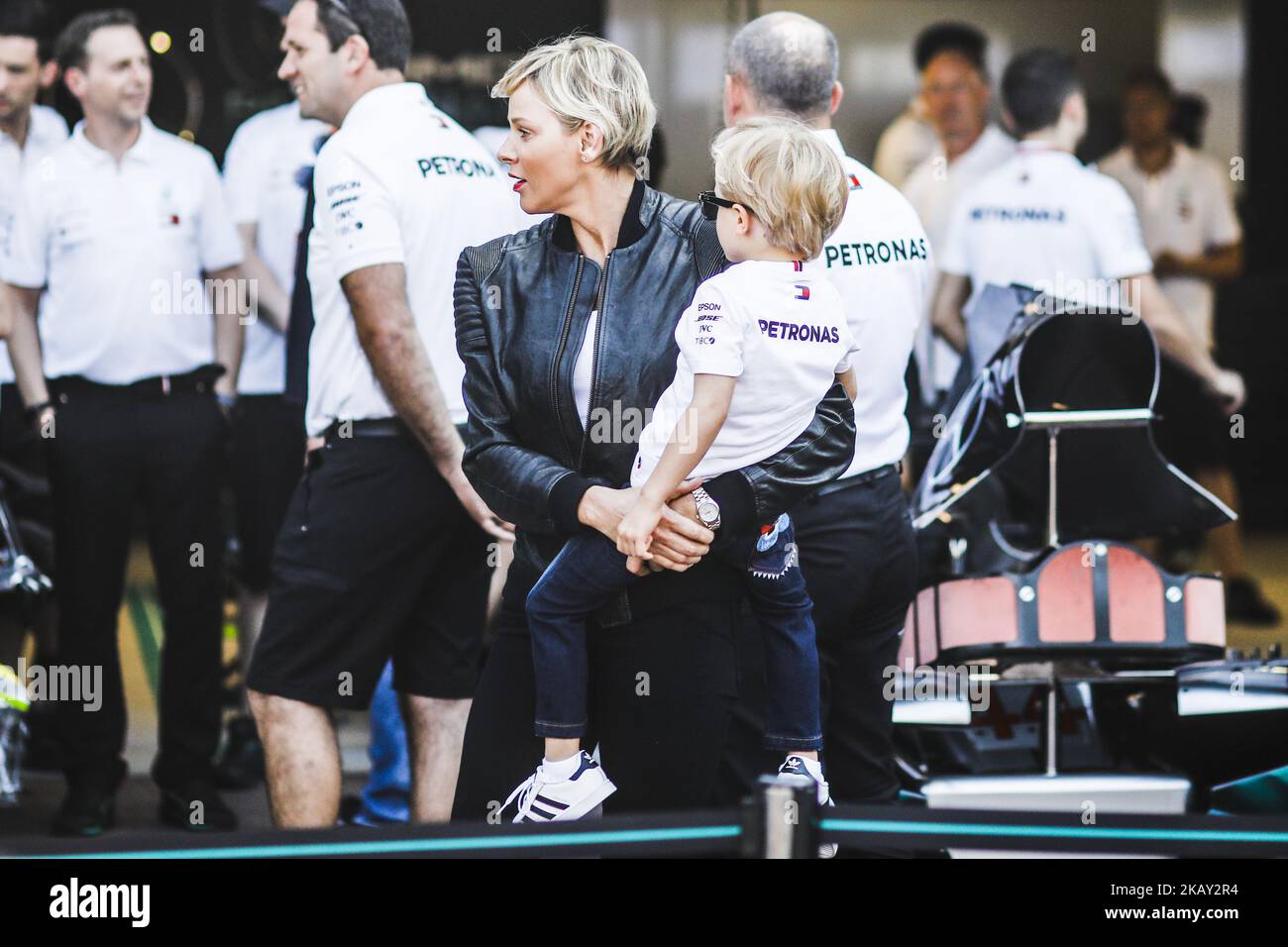 The princess of Monaco, Charlene and his daughter during the Monaco ...