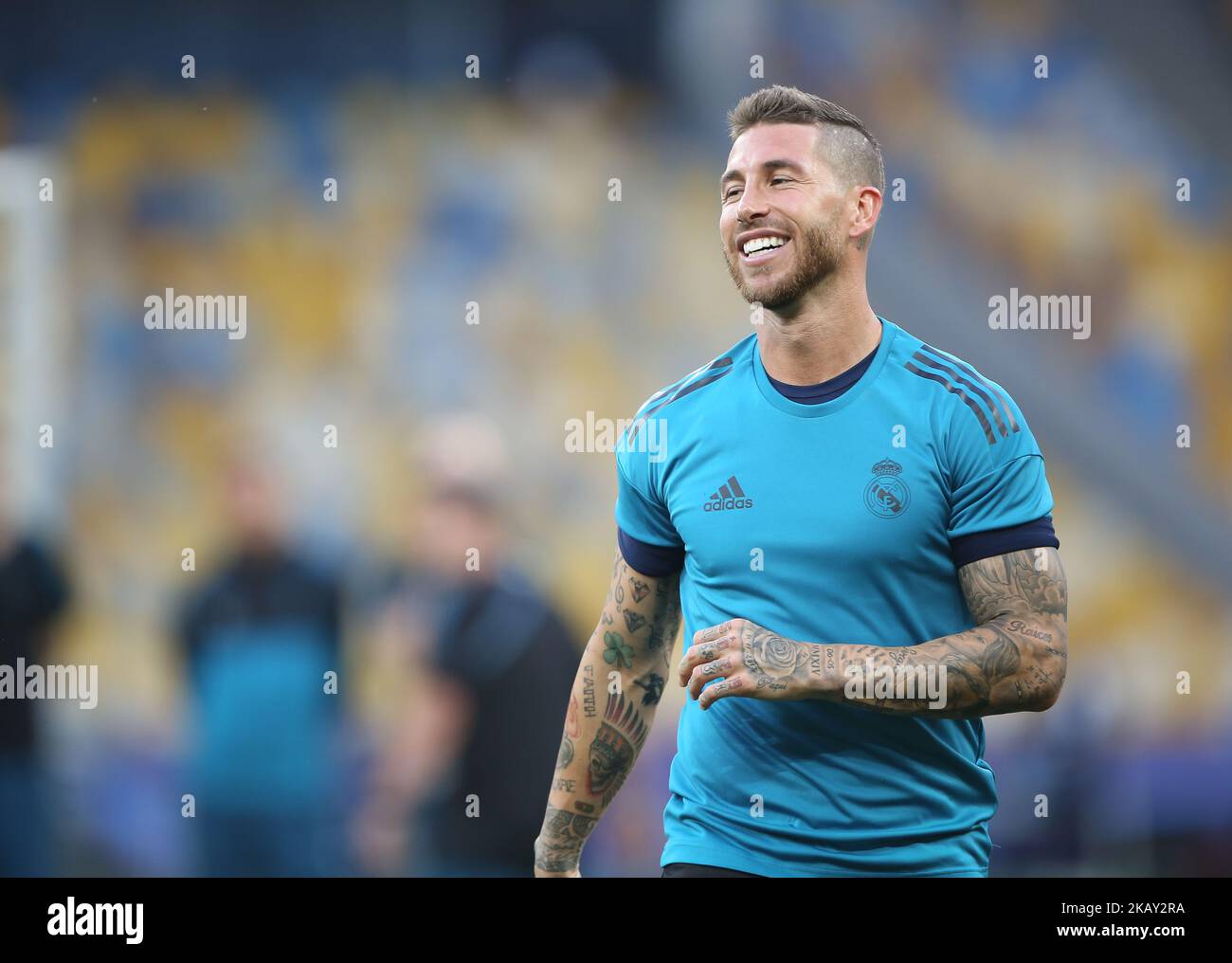 Real Madrid's Spanish defender Sergio Ramos during a Real Madrid team ...