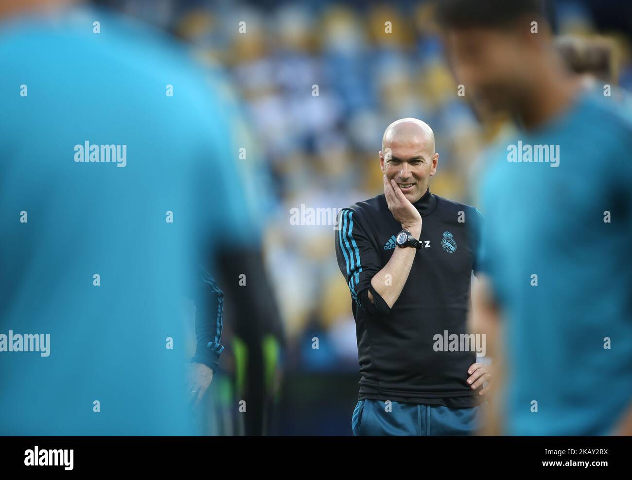 Real Madrid's French coach Zinedine Zidane during a Real Madrid team ...
