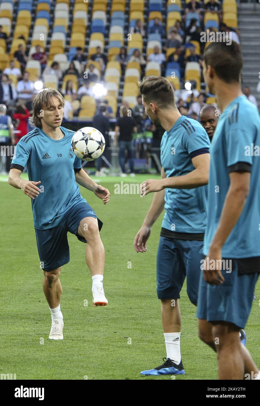 Real Madrid's Croatian midfielder Luka Modric controls the ball during ...
