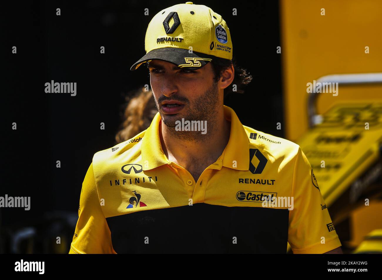 55 Carlos Sainz from Spain Renault Sport F1 Team RS18 portrait during ...