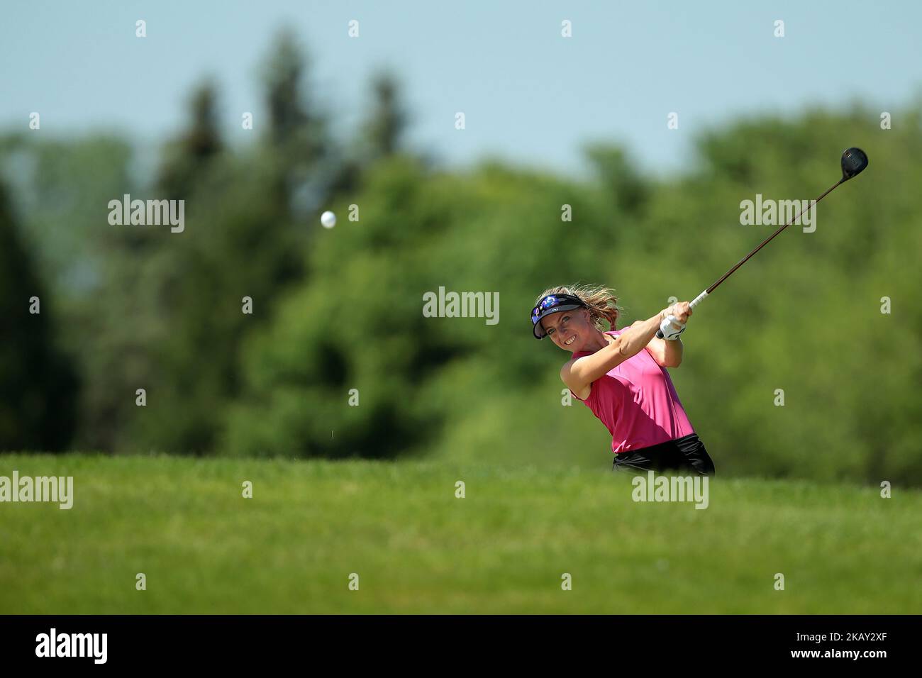 Sofia Popov of Germany watches her fairway shot on the 6th hole during ...