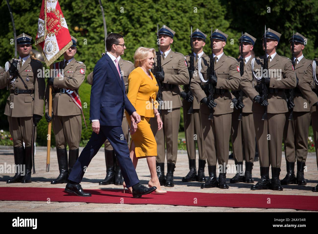 Prime Minister of Romania Viorica Dancila and Prime Minister of Poland ...