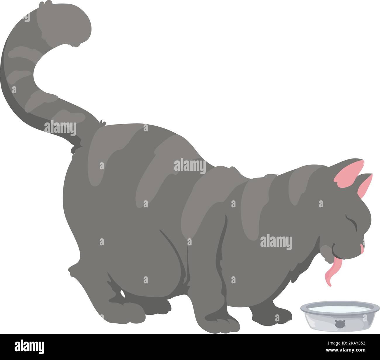 cute cat eating Stock Vector Image & Art - Alamy