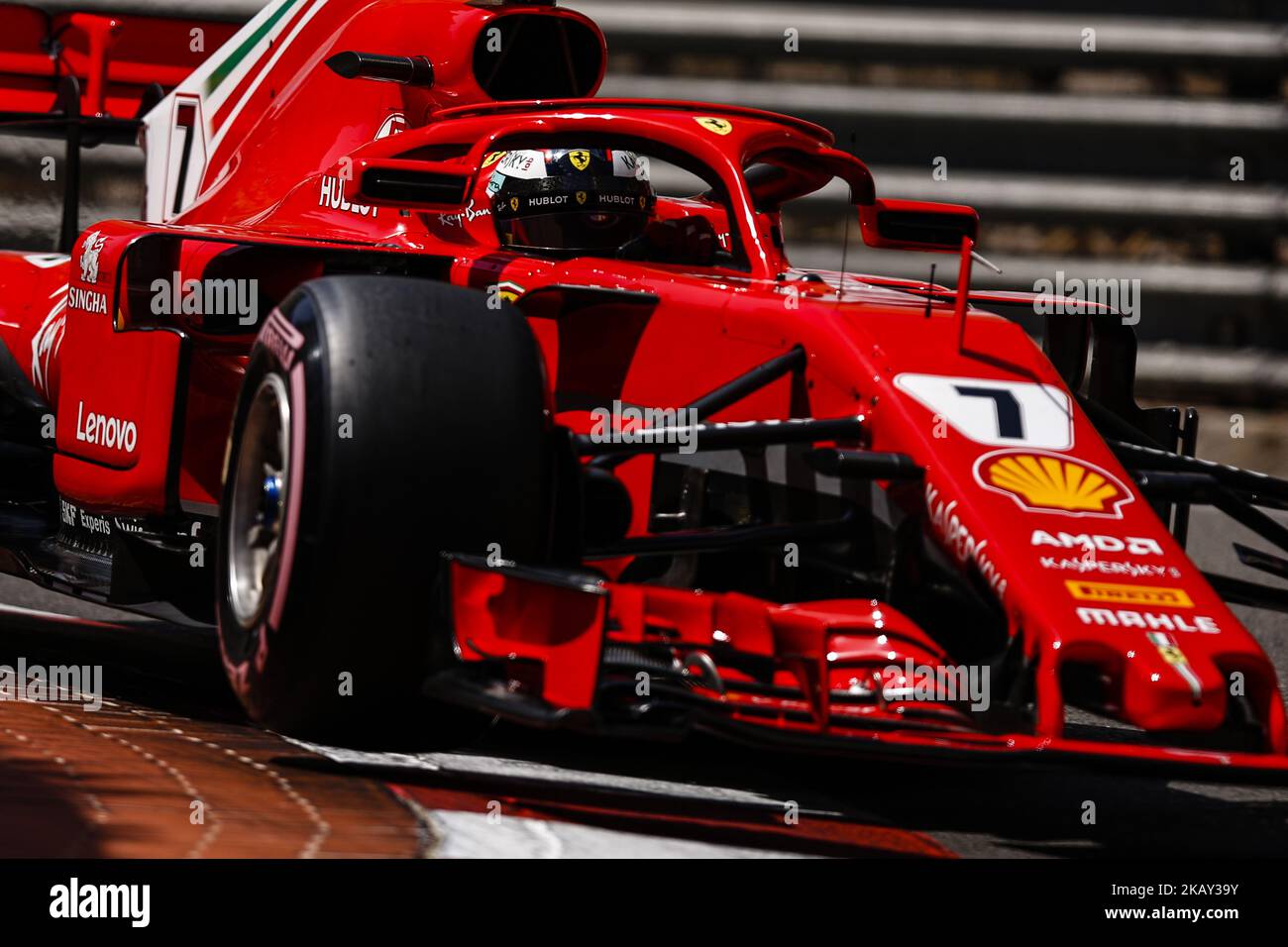 07 Kimi Raikkonen from Finland Scuderia Ferrari SF71H during the Monaco ...