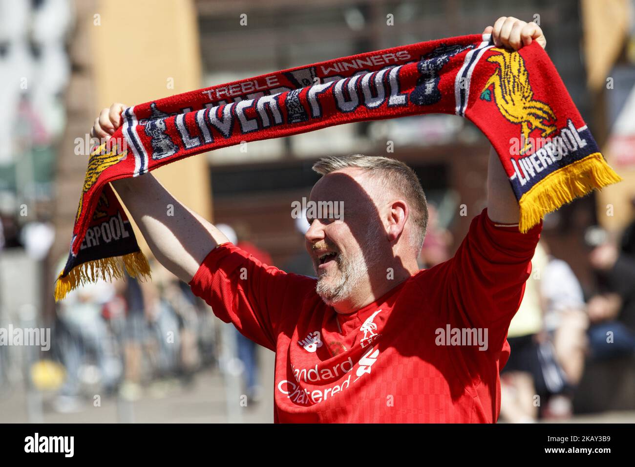 Liverpool fans gather prior the final of the UEFA Champions League in a ...