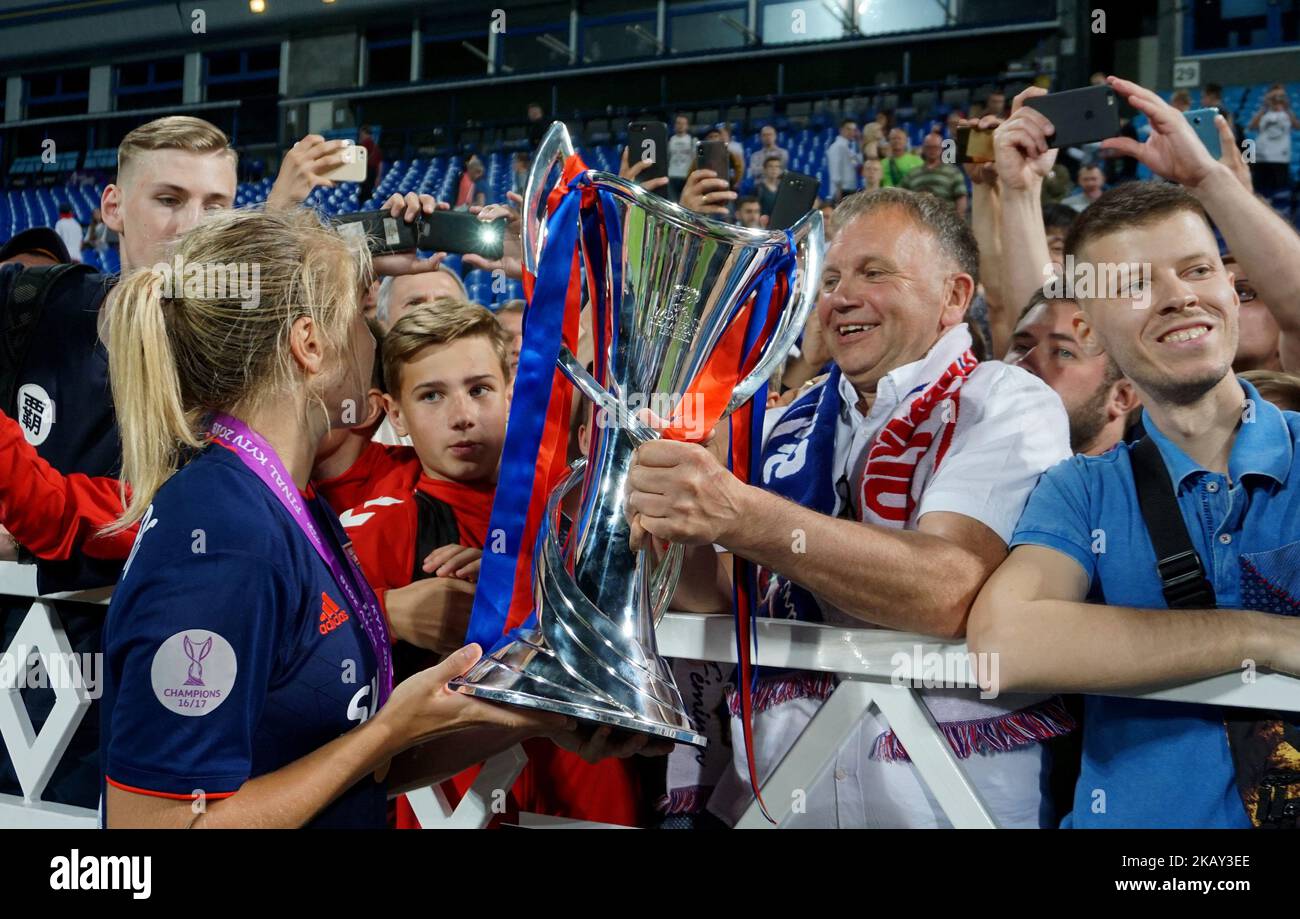 Ada Hegerberg of Lyon show the Fans After the UEFA Women's Champions ...