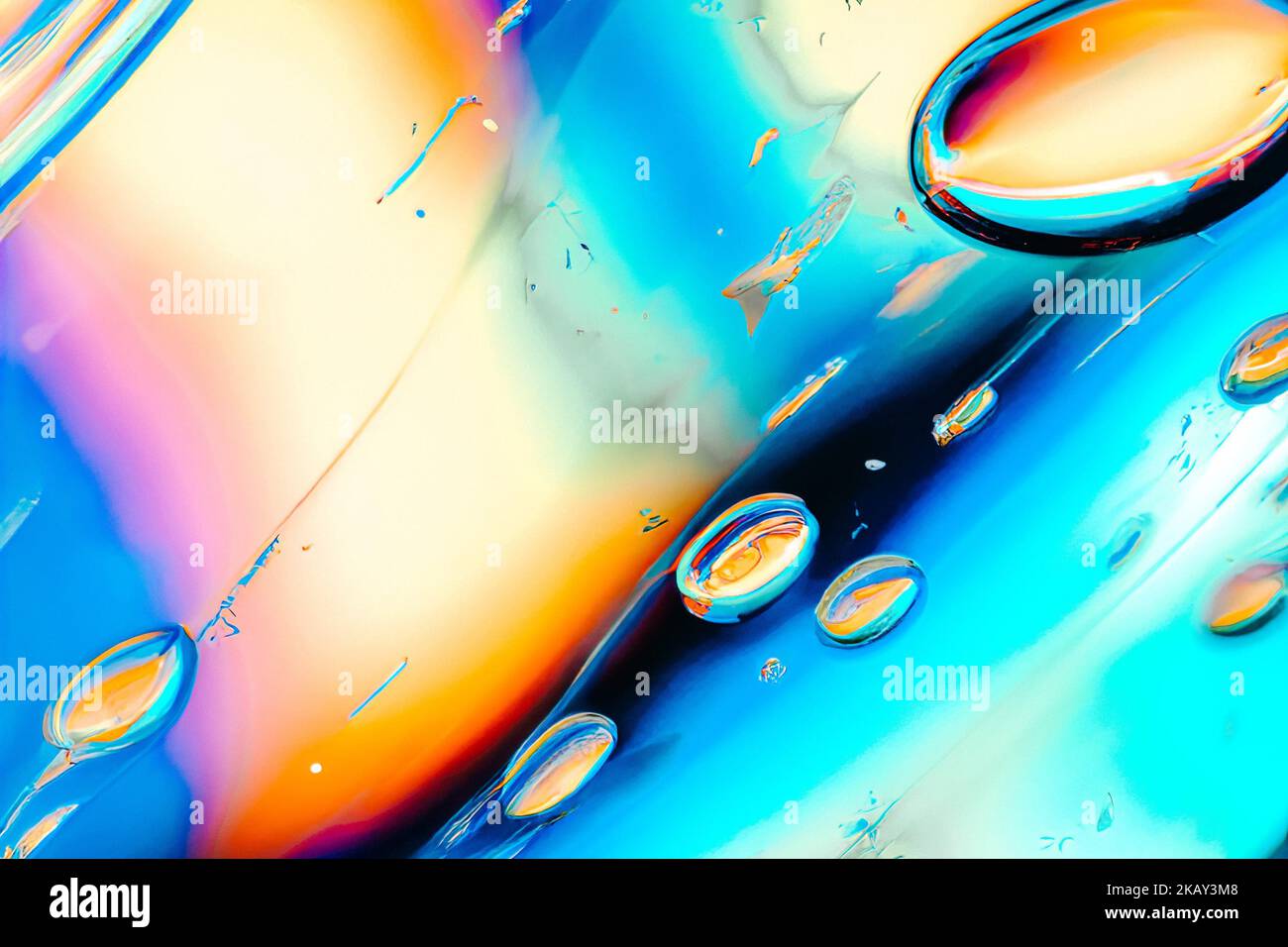 An abstract psychedelic colours and water droplets. Great for a ...