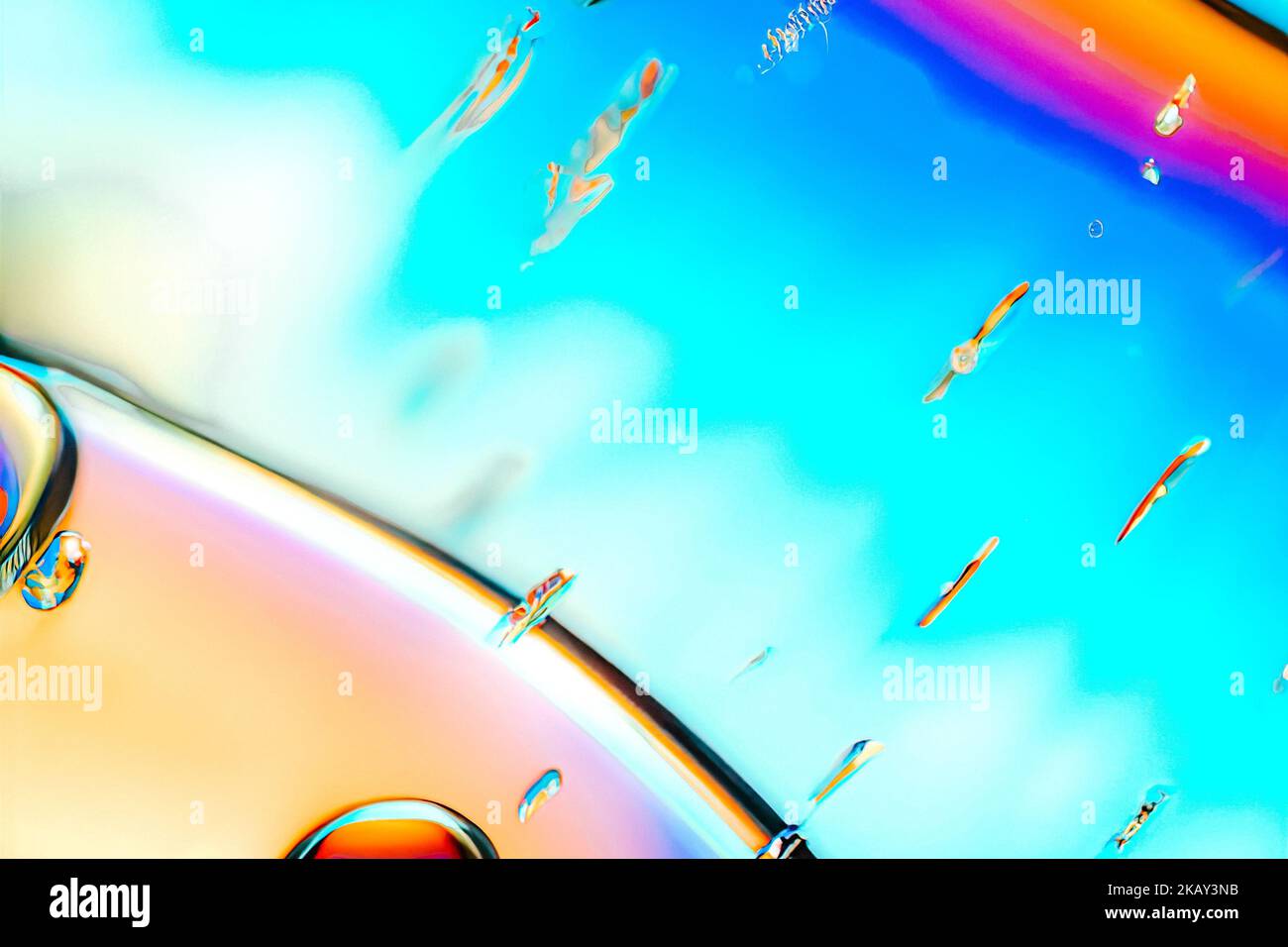 An abstract psychedelic colours and water droplets. Great for a ...
