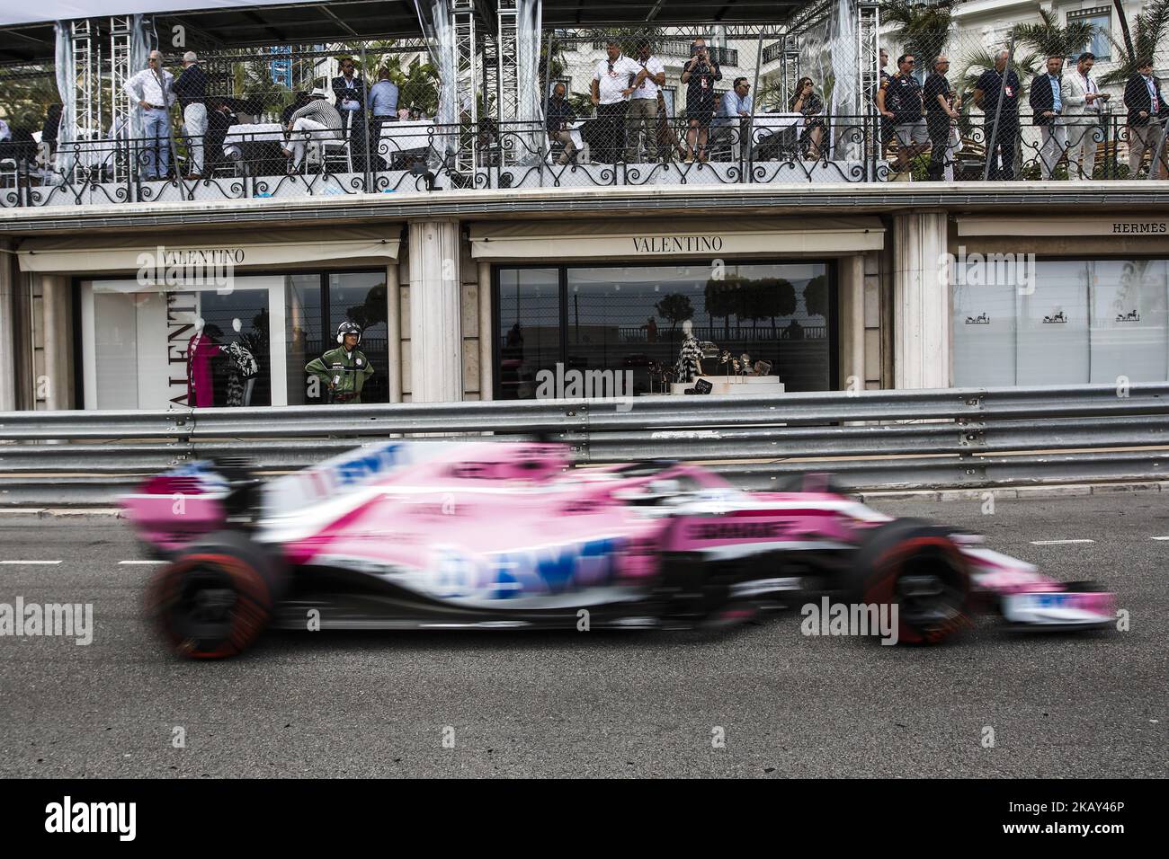 11 Sergio Perez from Mexico with Force India F1 VJM11 in front of ...