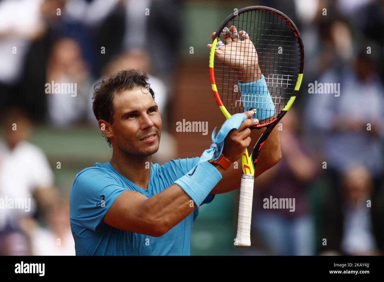 Rafael Nadal attends the tennis match game during the Roland Garros ...