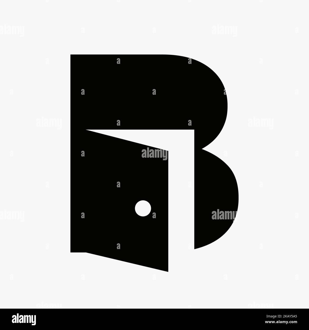 Letter B Door Logo Design Combined With Minimal Open Door Icon Vector ...
