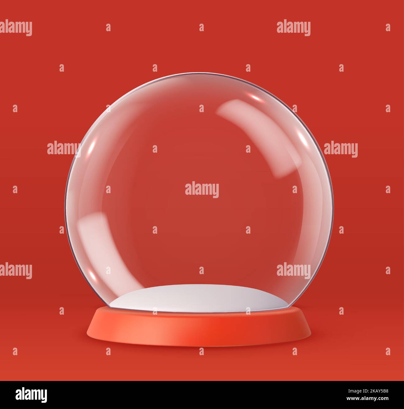 3d Empty snow glass ball with red tray Stock Vector Image & Art - Alamy