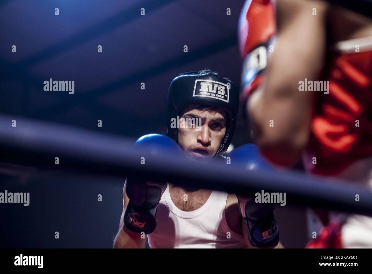 Osorno, Chile. 2 June 2018. Amateur boxing matches. The boxer Claudio ...