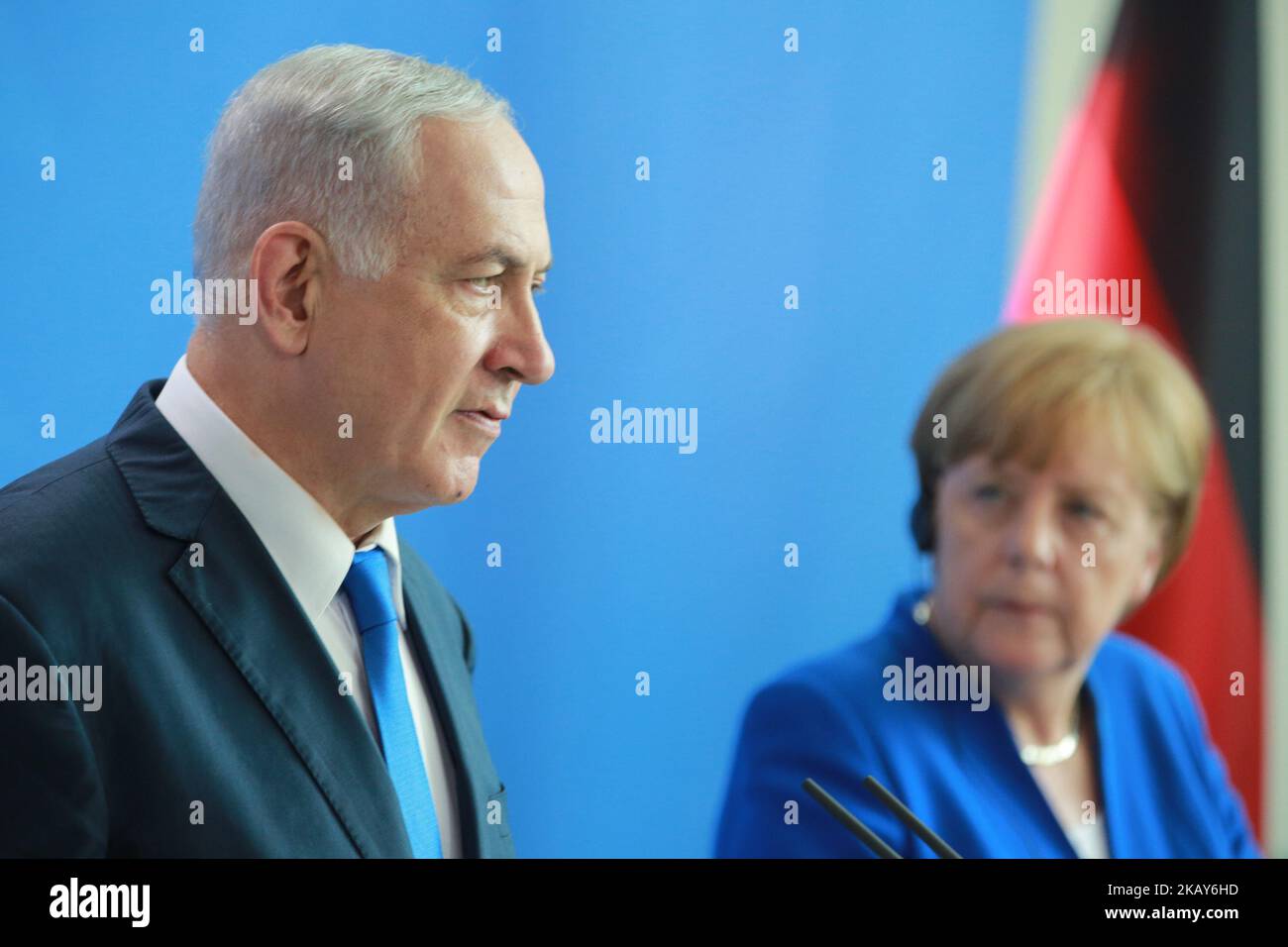 German Chancellor Angela Merkel and Prime Minister of of the State of ...