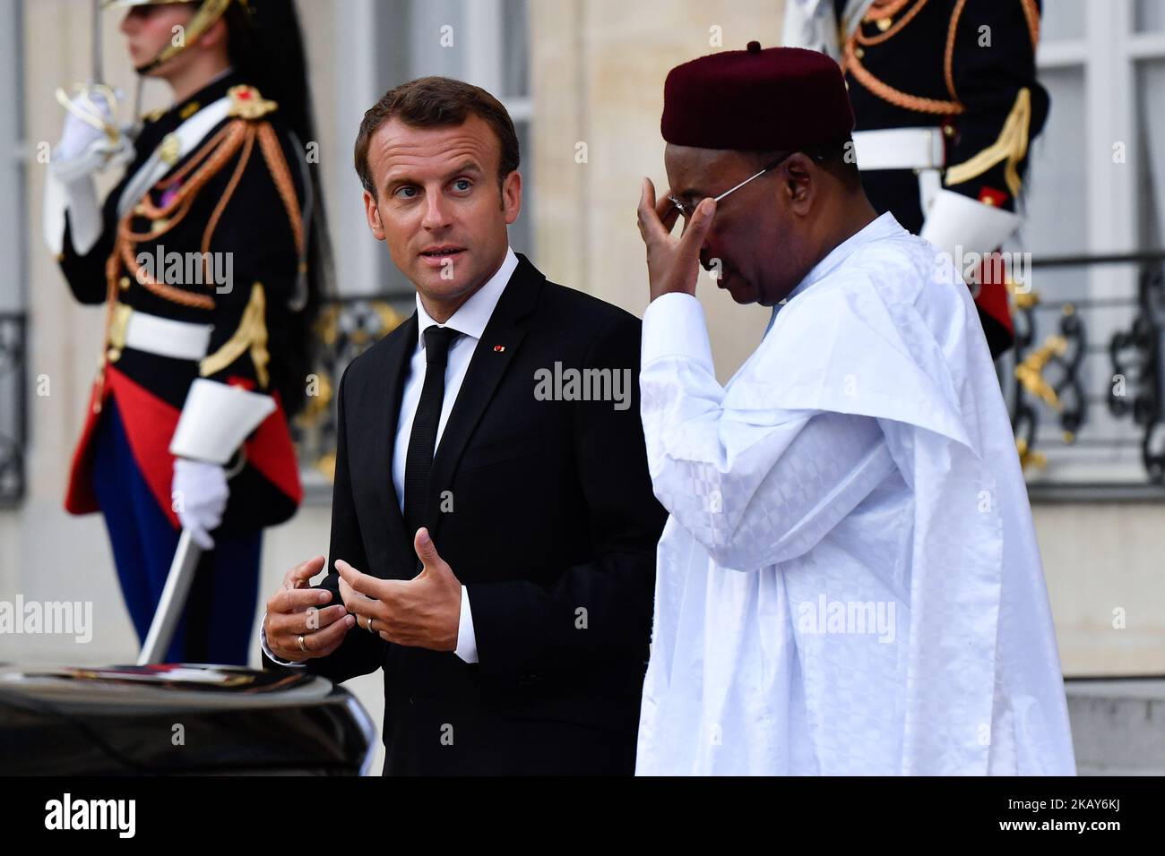 The French President, Emmanuel Macron received for a meeting the Niger ...