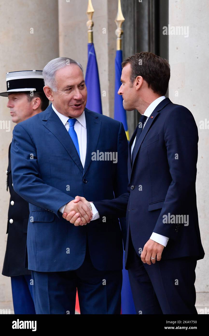 The French President, emmanuel macron received for a meeting the prime ...