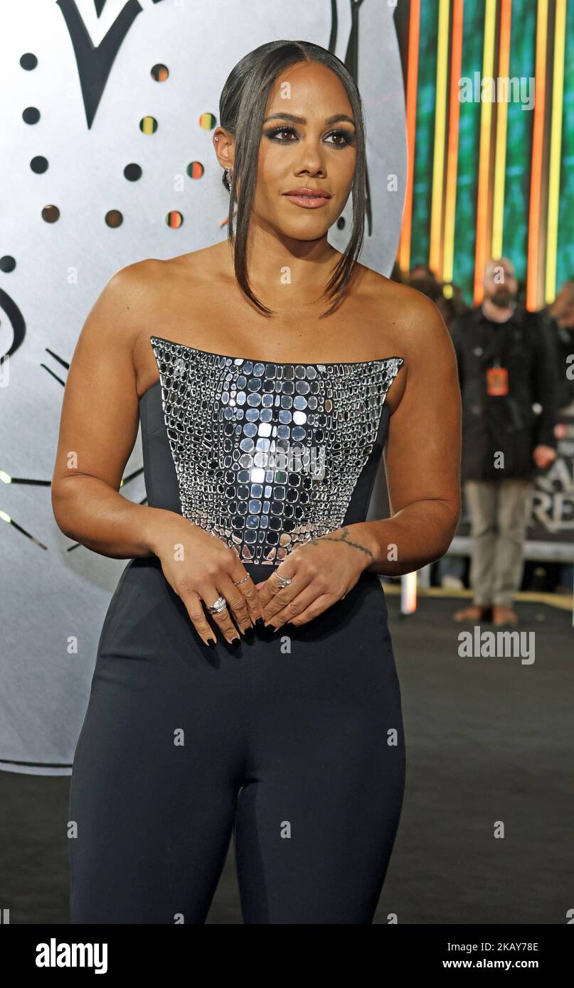 Alex Scott attending the European premiere of Black Panther: Wakanda ...